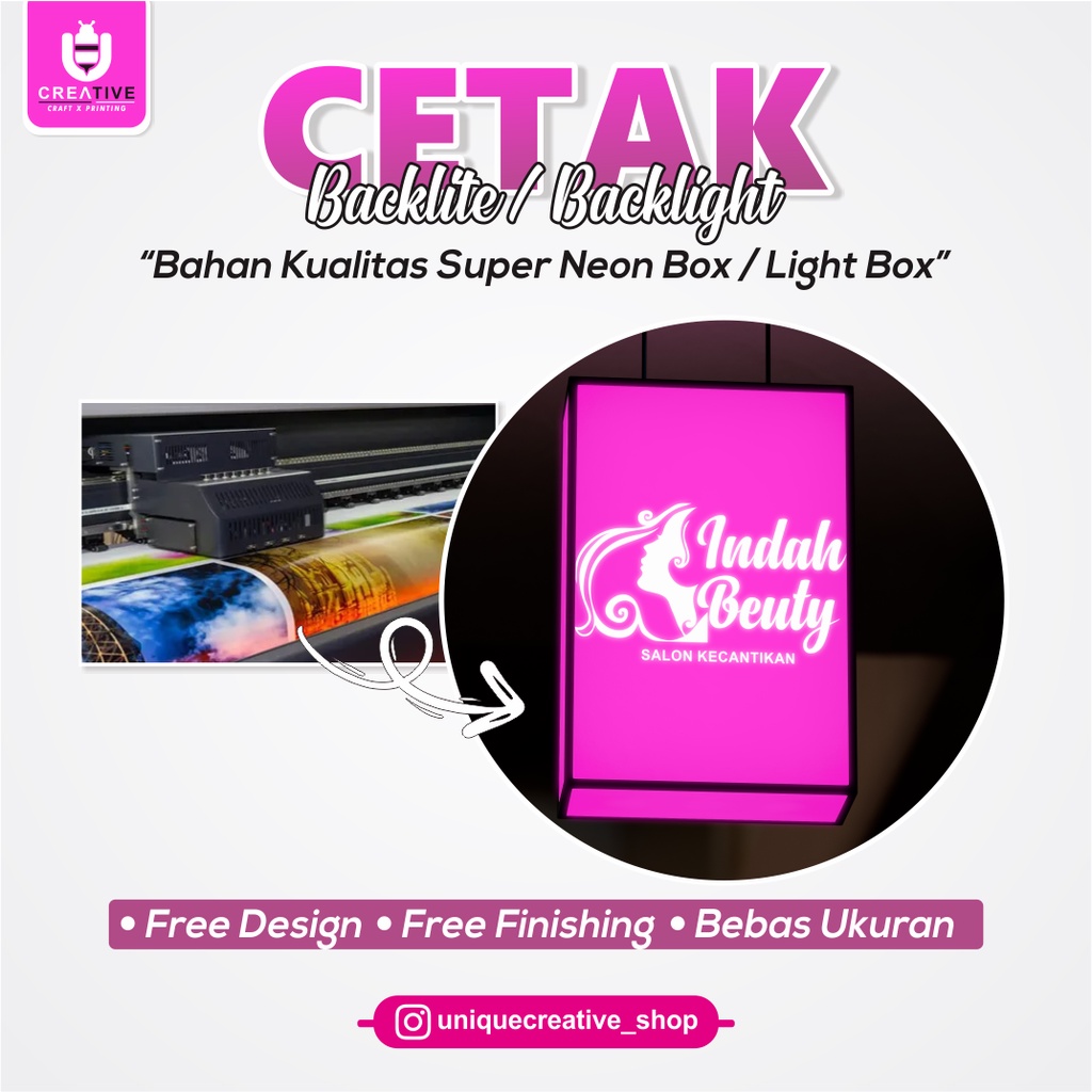 Jual Cetak Bahan Backlite / backlight (Neon Box) Free Design | Shopee ...