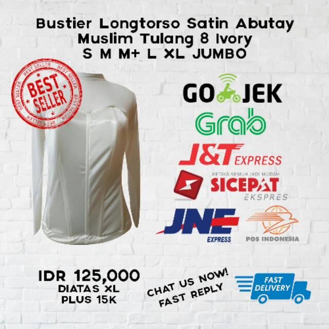 Jual Kamisol Muslim Tulang 8 Satin Abutay Ivory S M M+ L XL JUMBO ...