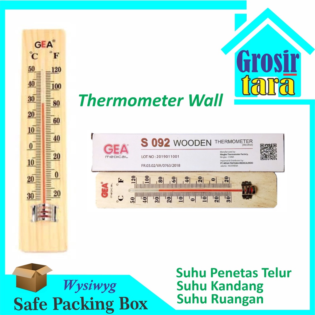 Jual Thermometer Wall Kayu GEA Termometer Dinding suhu ruangan Onemed ...