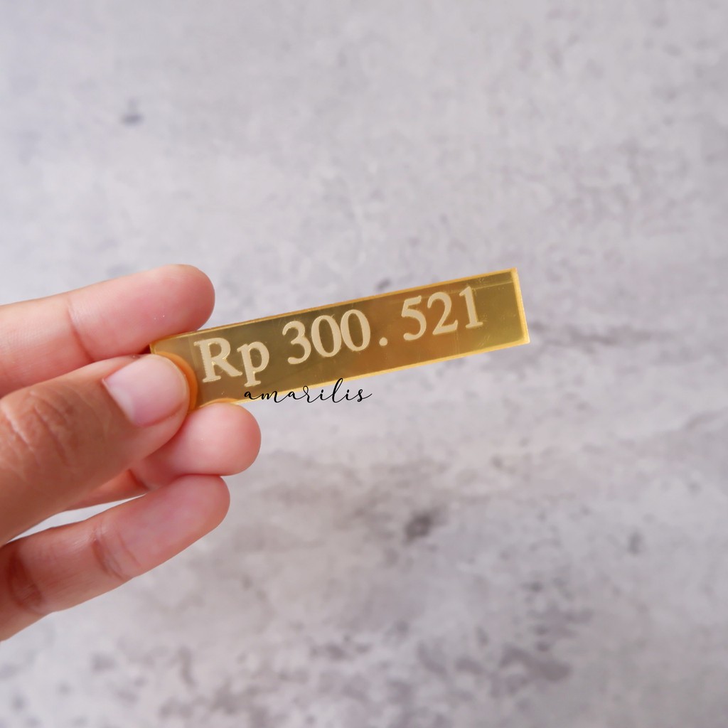 Jual 305. Plat Grafir bahan Mirror Gold/Akrilik untuk Mahar/DIY ...
