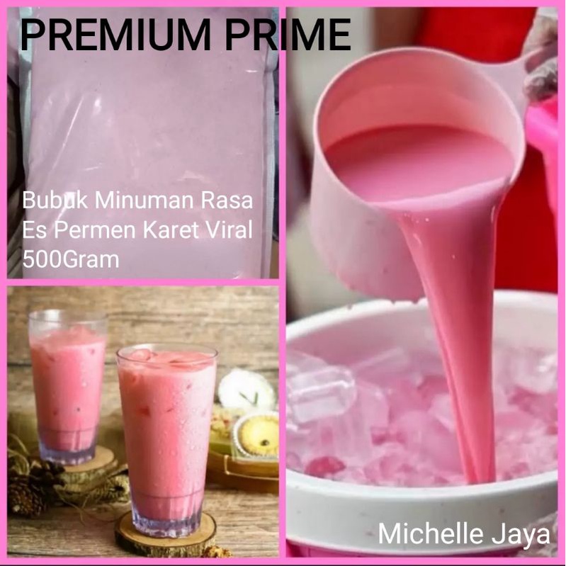 Jual Serbuk Es Permen Karet Viral 500 gram / Bubuk Minuman Rasa Bubble ...