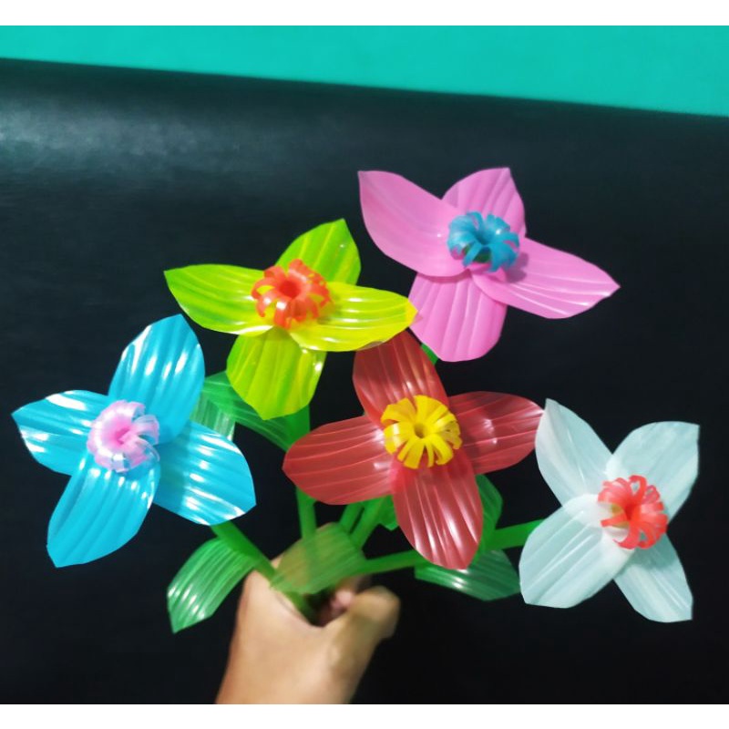 Jual bunga sedotan tulip - prakarya - daur ulang bunga dari sedotan ...
