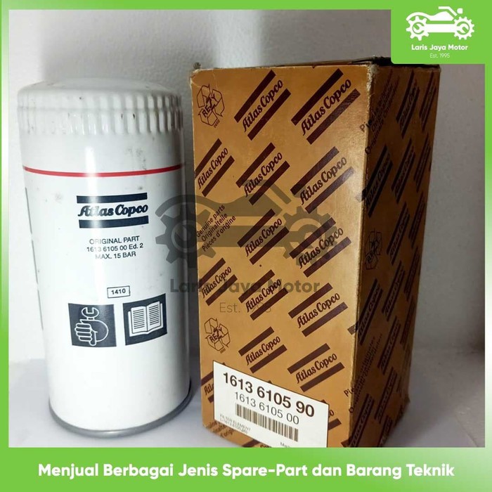 Jual OIL FILTER SARINGAN OLI ATLAS COPCO 1613610500 ED.2 MAX 15 BAR OIL ...