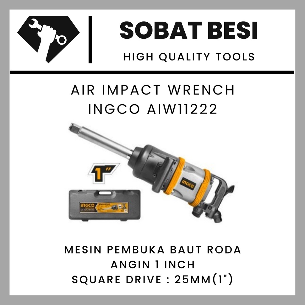 Jual AIR IMPACT WRENCH - MESIN PEMBUKA BAUT RODA ANGIN 1 INCH INGCO ...