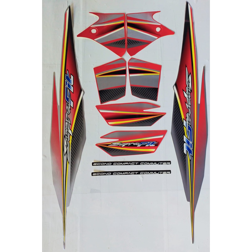 Jual STIKER STRIPING SUPRA FIT NEW TAHUN 2006 WARNA MERAH SILVER ...