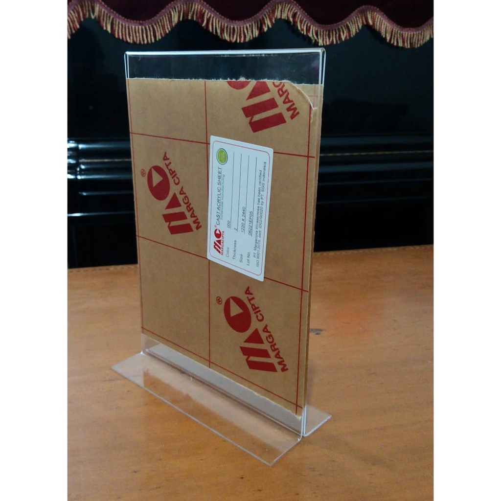 Jual Acrylic Meja Tempat Brosur A4 30x21 Standing Acrylic Meja Premium ...