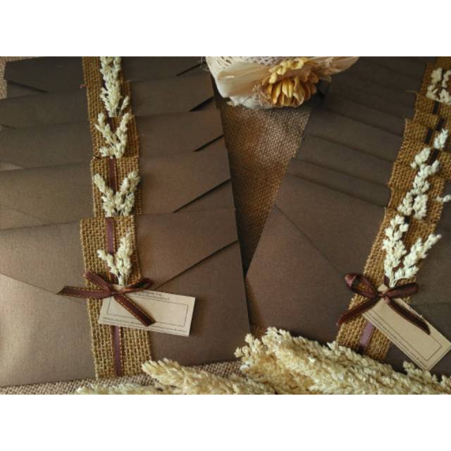 Jual Undangan rustic SC20 Coklat Tua | Shopee Indonesia