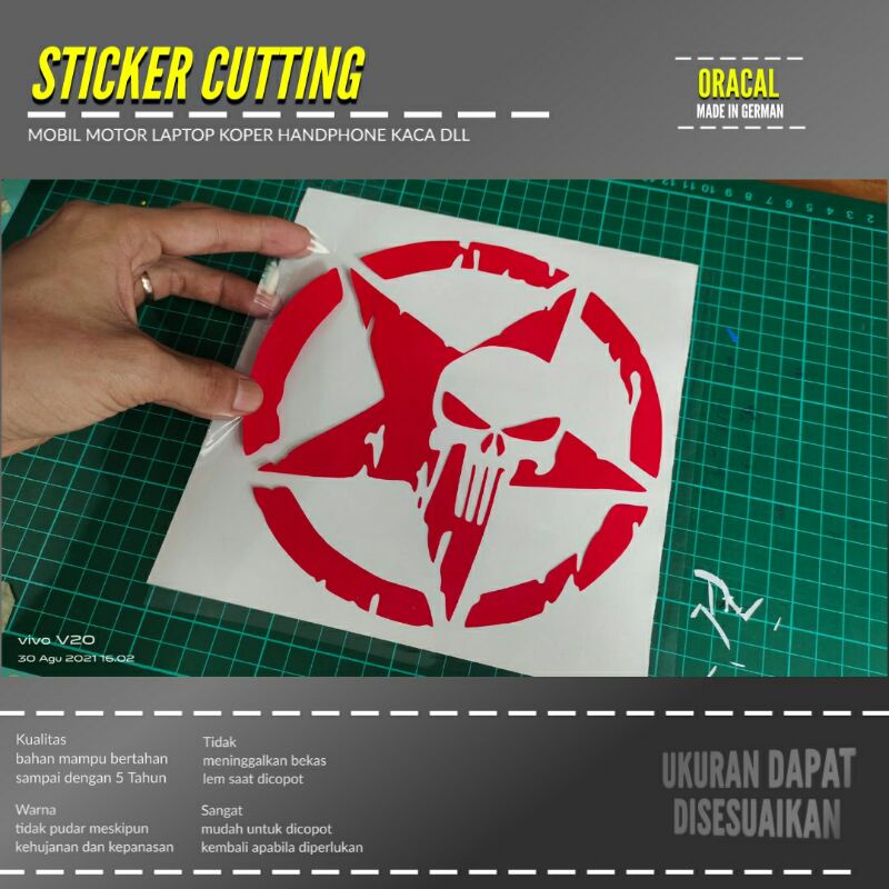 Jual STIKER PUNISHER 2 STICKER CUTTING TRANSPARAN BAHAN ORACAL | Shopee ...