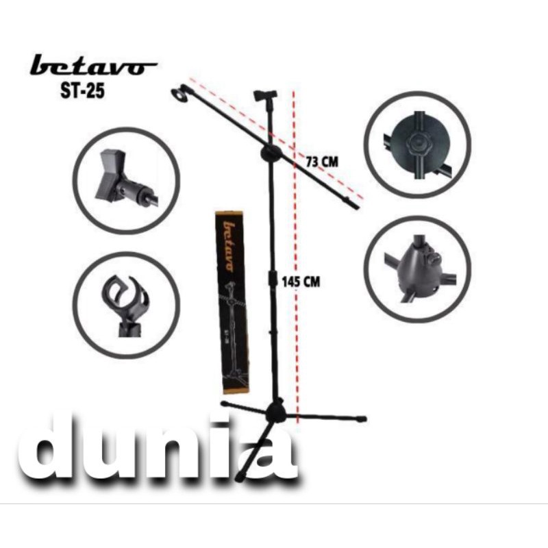 Jual Stand Mic Lantai Betavo ST 25 Original Standing Microphone | Shopee Indonesia