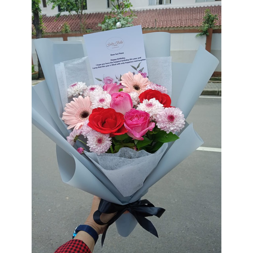 Jual Buket Bunga pink Buket Bunga Wedding bouquet ultah bunga ultah ...