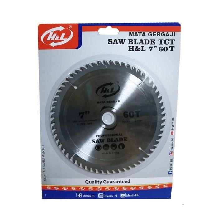 Jual HL Mata Gergaji Circular Saw 7"x60T - Mata Potong Kayu 7 Inch x 60 T | Shopee Indonesia