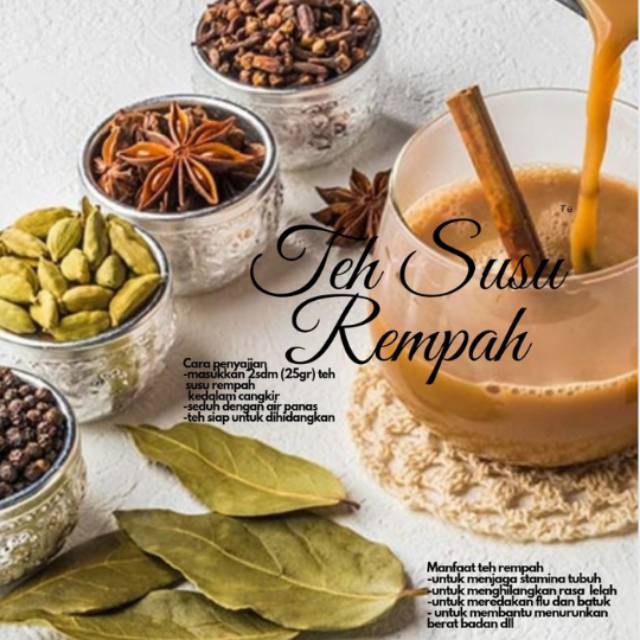 Jual Teh susu rempah / teh kapulaga / teh bubuk rempah / teh india 100 ...
