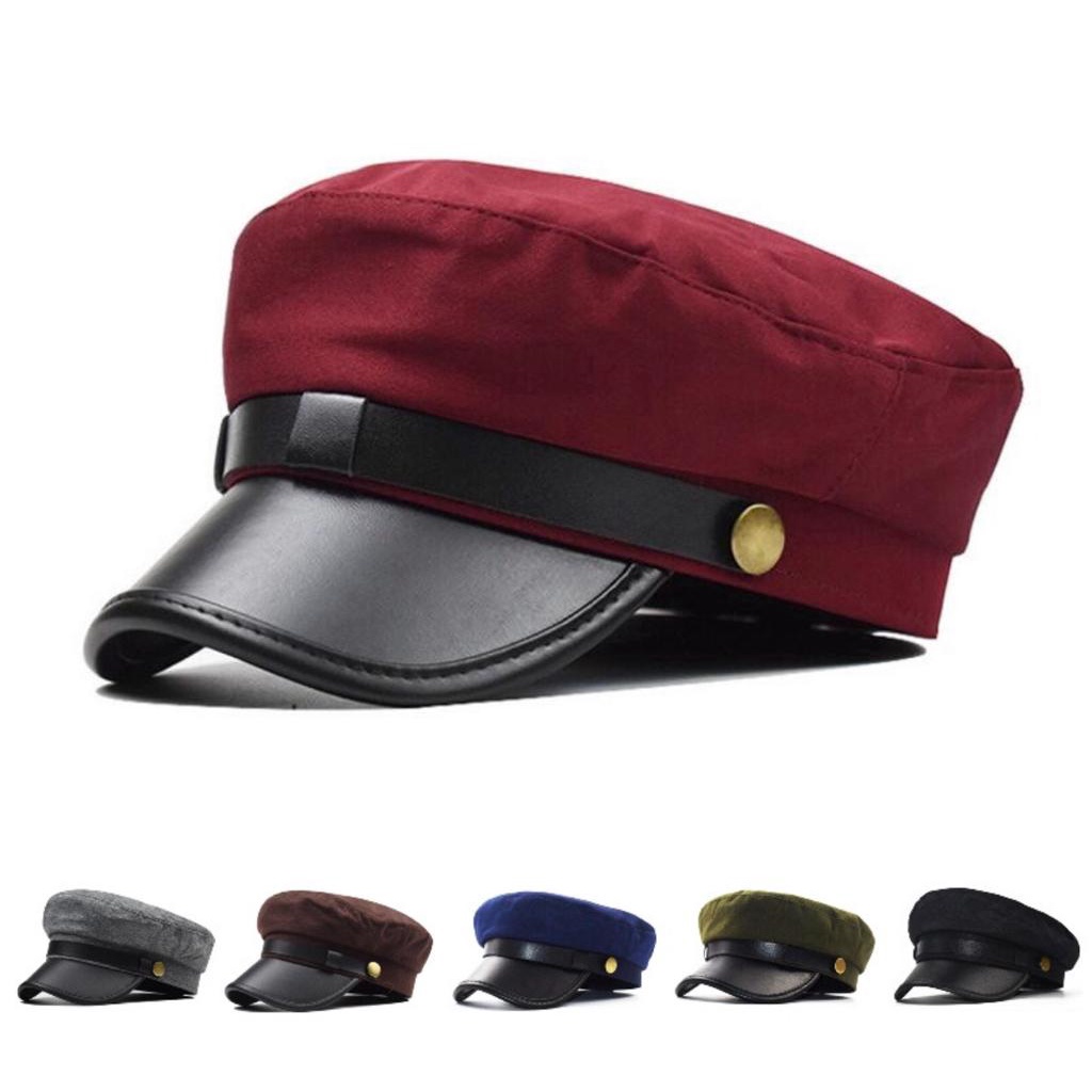 Jual Topi Pria terbaru- Sailorman Army-Topi Pelaut- Leather Cap- Cadet ...