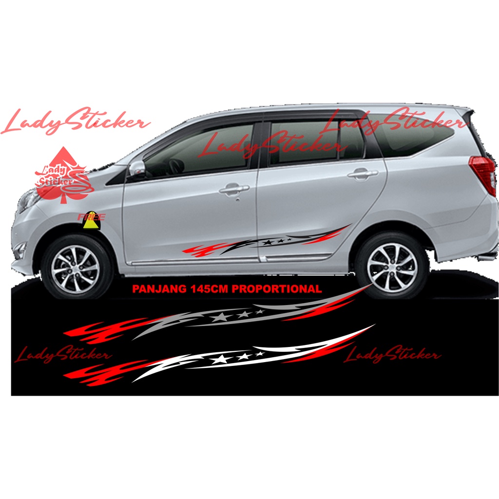 Jual STRIPING STICKER STIKER MOBIL CALYA SIGRA INNOVA CUTTING STIKER ...
