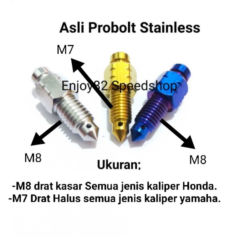Jual Baut Pb Probolt Nepel Angin Kaliper stainles M8 & M7 (Harga satuan) | Shopee Indonesia