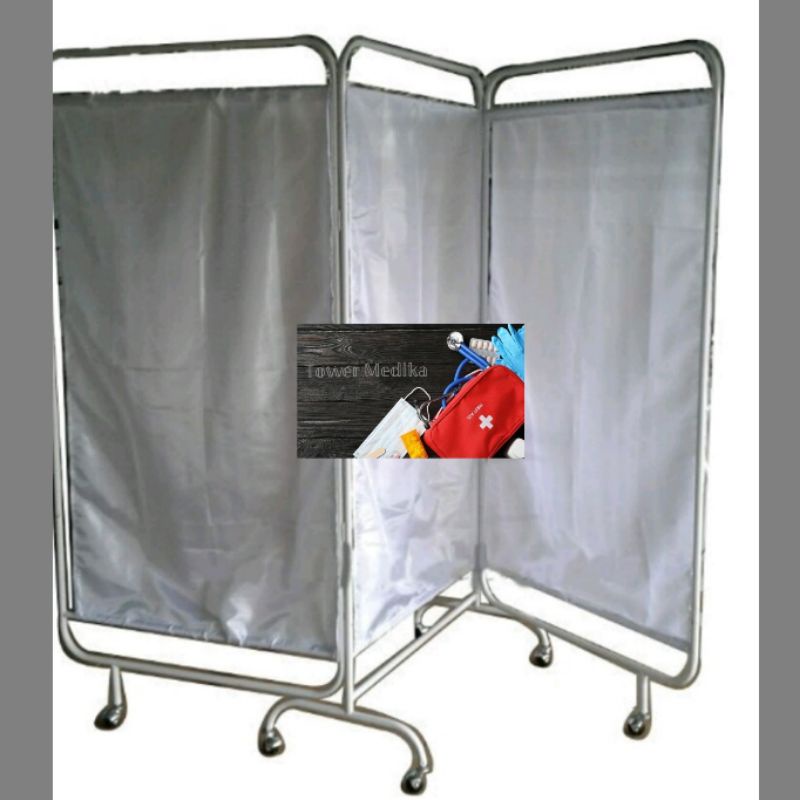 Jual PEMBATAS RUANG PASIEN / BED SCREEN MEDIS 3 badan SS | Shopee Indonesia