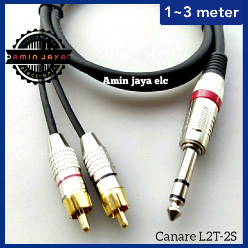 Jual Kabel jack rca 2 ke 1 kabel jack 6,5 stereo to rca | Shopee Indonesia