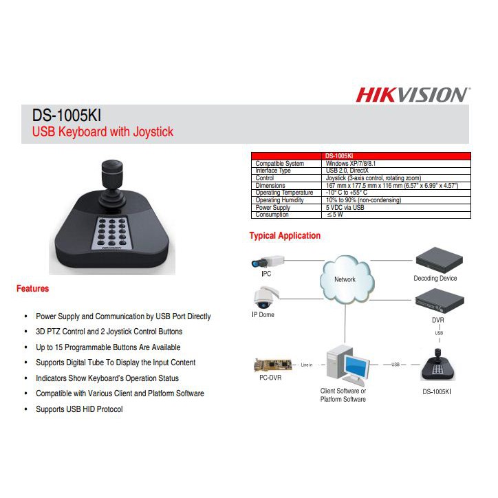 Jual Hikvision Keyboard DS-1005KI Network Keyboard | Shopee Indonesia