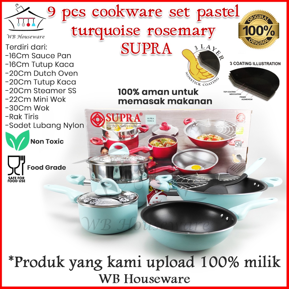 Jual Panci set / Panci Set 9pcs Supra / Cookware set 9 piece Supra ...