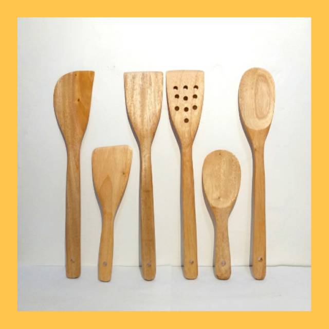 Jual SATU SET SPATULA / PERALATAN MEMASAK DARI KAYU MAHONI | Shopee ...