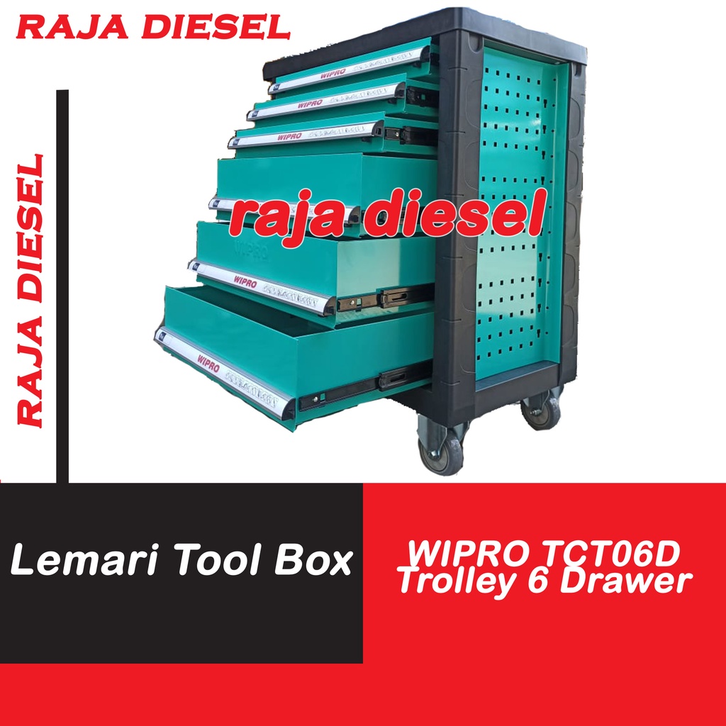 Jual Kotak Lemari Tool Box Cabinet Trolley 6 Drawer WIPRO TCT06D | Shopee Indonesia