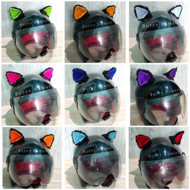 Jual nekomimi helm aksesories helmet warna warni kuping kucing ...
