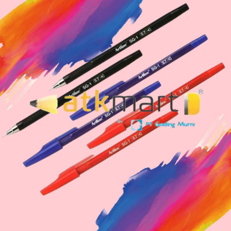 Jual ARTLINE BALLPOINT SG-1 MERAH ( PULPEN ) | Shopee Indonesia
