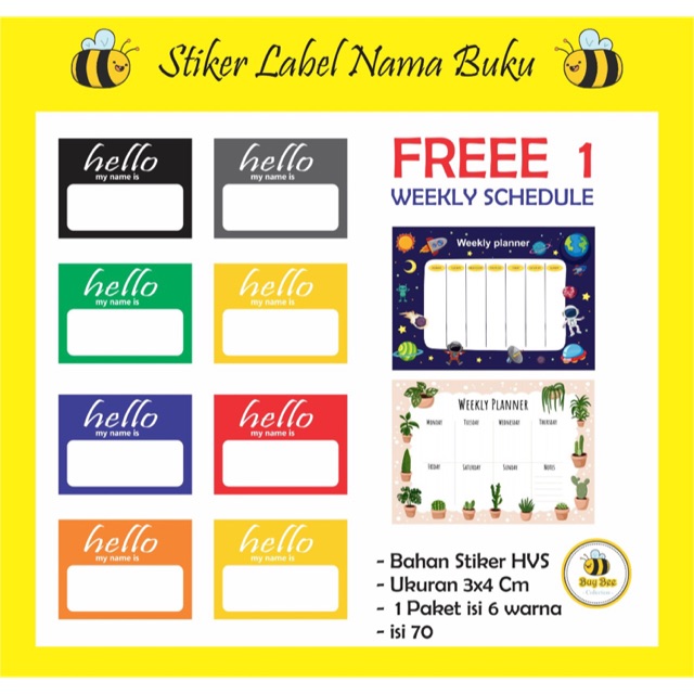 Jual Sticker Label Nama Buku halo/ sticker Nama Buku / Stiker Murah ...