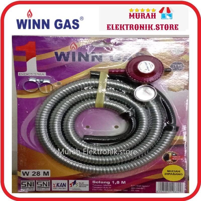Jual SELANG GAS + REGULATOR METER PAKET WINN GAS WIN GAS W28 W 28 1.8 ...