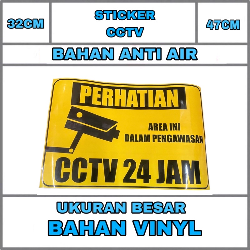 Jual sticker cctv besar perhatian area ini dalam pengawasan cctv 24 jam ...
