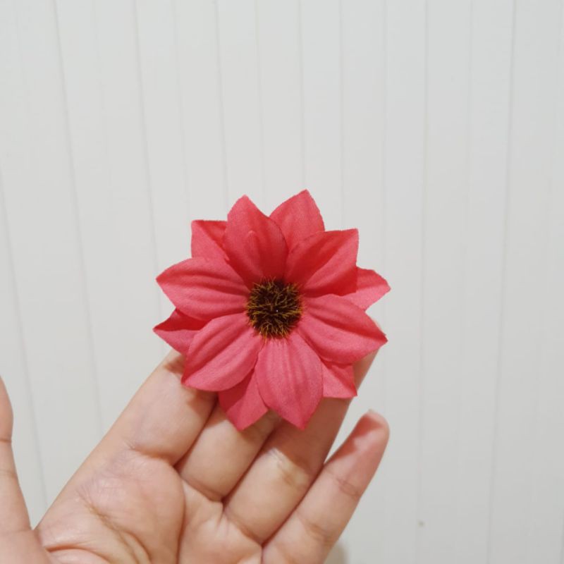 Jual KS62 Zinia kelopak kepala bunga satuan artificial flower dekorasi ...