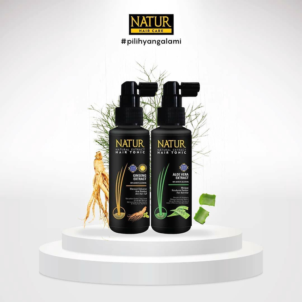 Jual NATUR Hair Tonic Ginseng / Aloe Vera 50ml / 90ml - Nature Natural ...