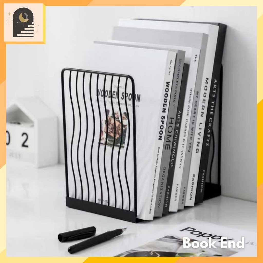 Jual PRODUK- EITHER.ID BOOK STAND BOOK END BESI AESTHETIC HITAM BOOK ...
