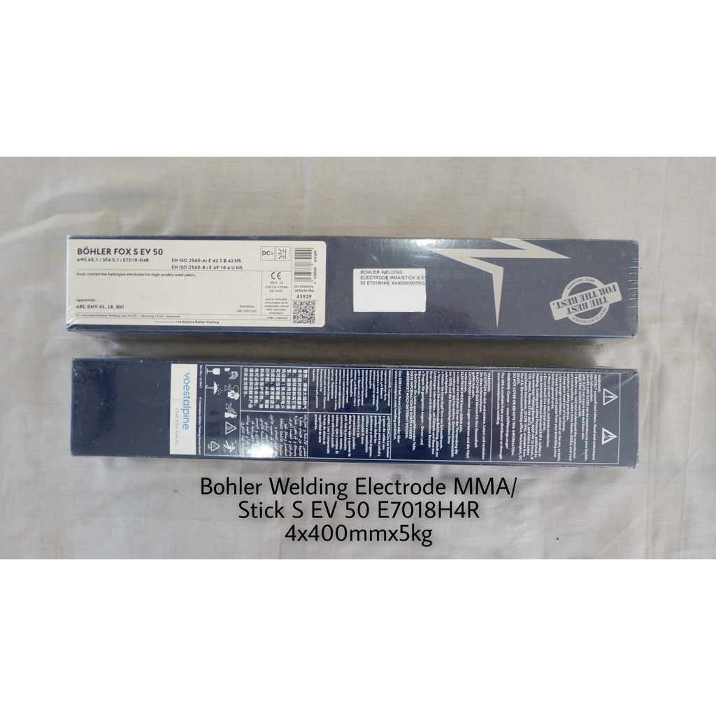 Jual Kawat Las EV-50 4MM 5kg E7018-H4R BOHLER S EV50 4mm 5KG | Shopee ...