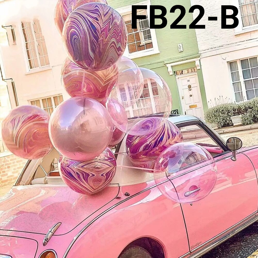 Jual FB22-B Balon foil bola bulat orbz 4D 22inch 55cm marble marbel ...