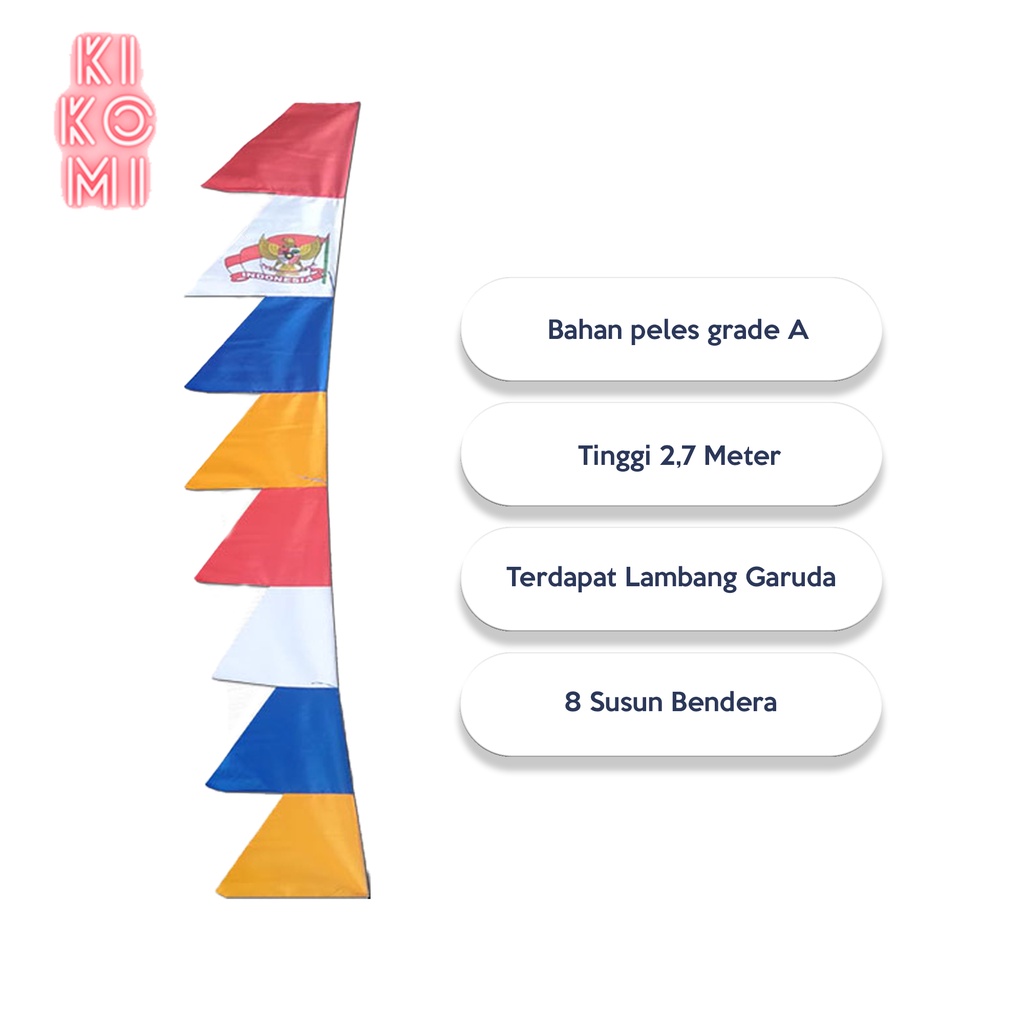 Jual BENDERA MERAH PUTIH Indonesia - UMBUL UMBUL Warna Warni Logo Garuda KK | Shopee Indonesia