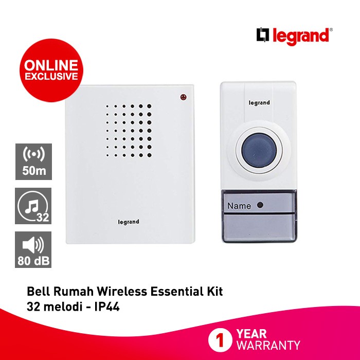 Jual Legrand Bell Rumah Wireless Essential Kit - 32 melodi - IP44 BEST ...