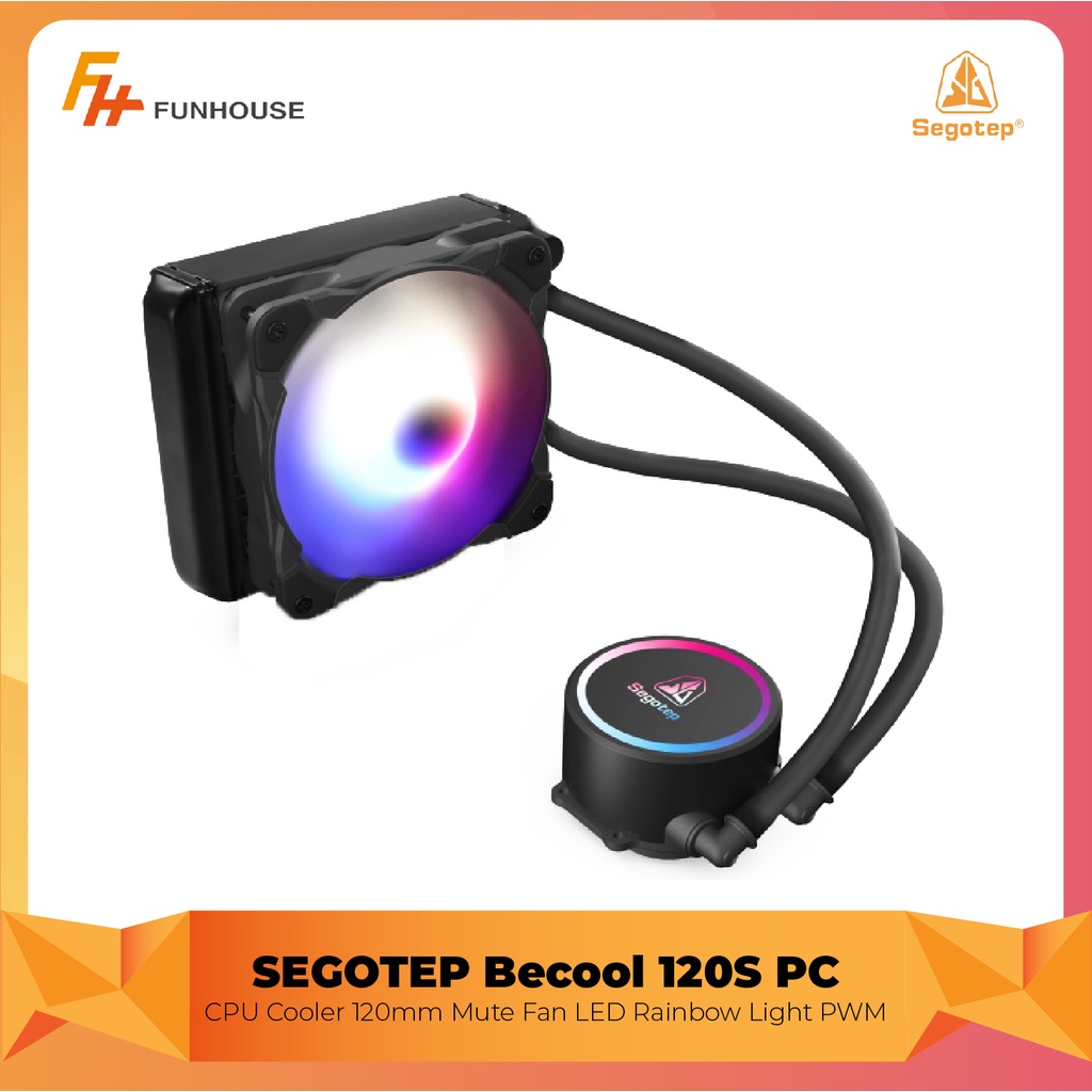Jual SEGOTEP Becool 120S PC CPU Cooler 120mm Mute Fan LED Rainbow Light ...