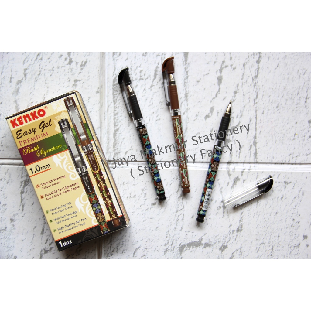 Jual Pen Kenko Easy Gel Premium Batik Ukuran 1.0 mm (1 lusin) | Shopee ...