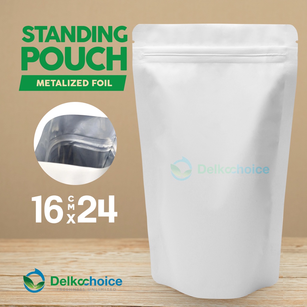 Jual STANDING POUCH ZIPLOCK PUTIH FULL METALIZE NON WINDOW DELKOCHOICE ...
