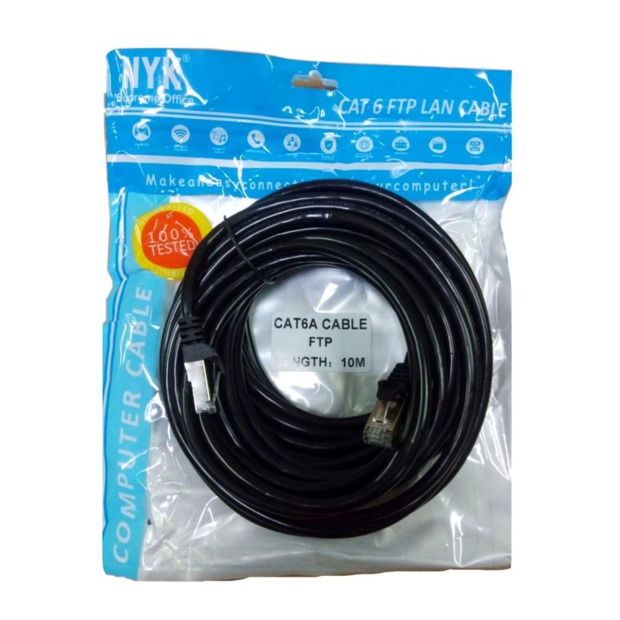 Jual Kabel Lan FTP Cat6a 10 Meter Outdoor NYK - Cable Lan 10m Cat 6 FTP NYK 10m | Shopee Indonesia
