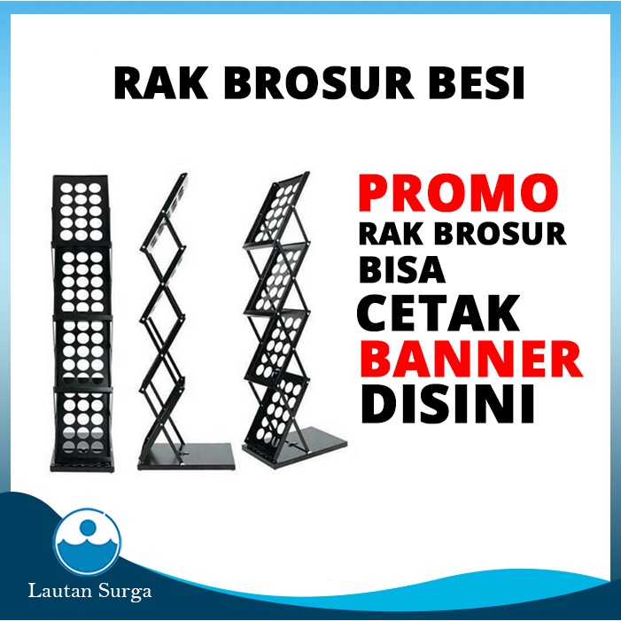 Jual Rak Brosur Besi 4 Susun Hitam Alumunium Rak Brochur Besi Tempat ...