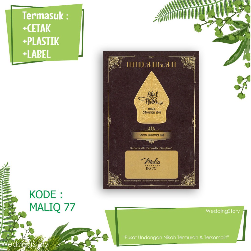 Jual Undangan Pernikahan Maliq 77 Sudah Cetak Harga Murah | Shopee ...