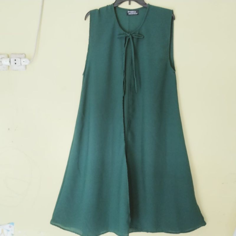 Jual long outer diamond crinkle premium tanpa lengan cardi polos ...