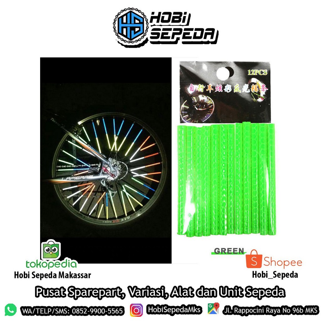Jual Stiker Reflektif Mini Velg Jari Ban Sepeda 12 Strip | Shopee Indonesia