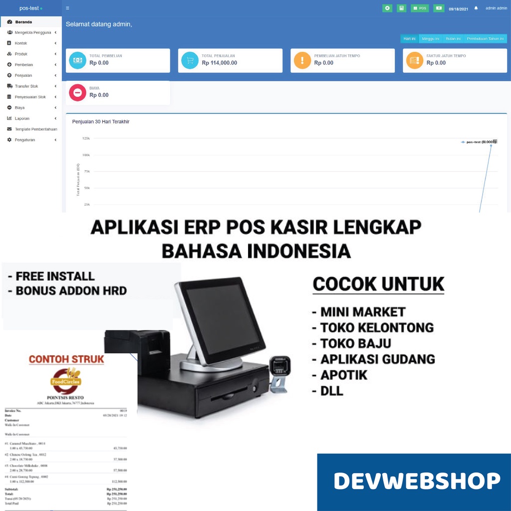 Jual Aplikasi Kasir Berbasis Web Fitur Lengkap | Shopee Indonesia
