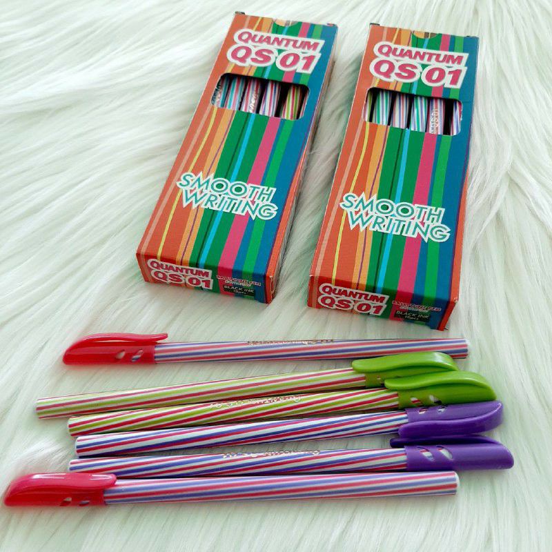 Jual [LUSIN] STANDARD PULPEN QUANTUM QS-01 HITAM / PULPEN MURAH BERKUALITAS / PULPEN / BALLPOINT ...