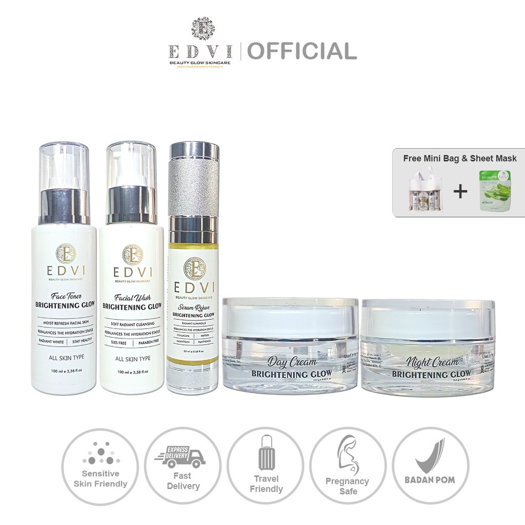 Jual Rangkaian EDVI Beauty Glow Skincare | Paket Ultimate Series ...