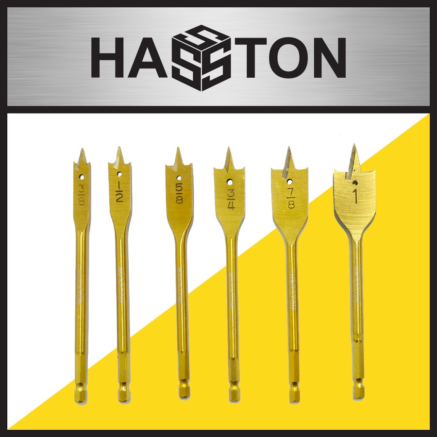 Jual HASSTON PROHEX 0410-100 Mata Bor Kayu Kipas Set 6 pcs Titanium ...