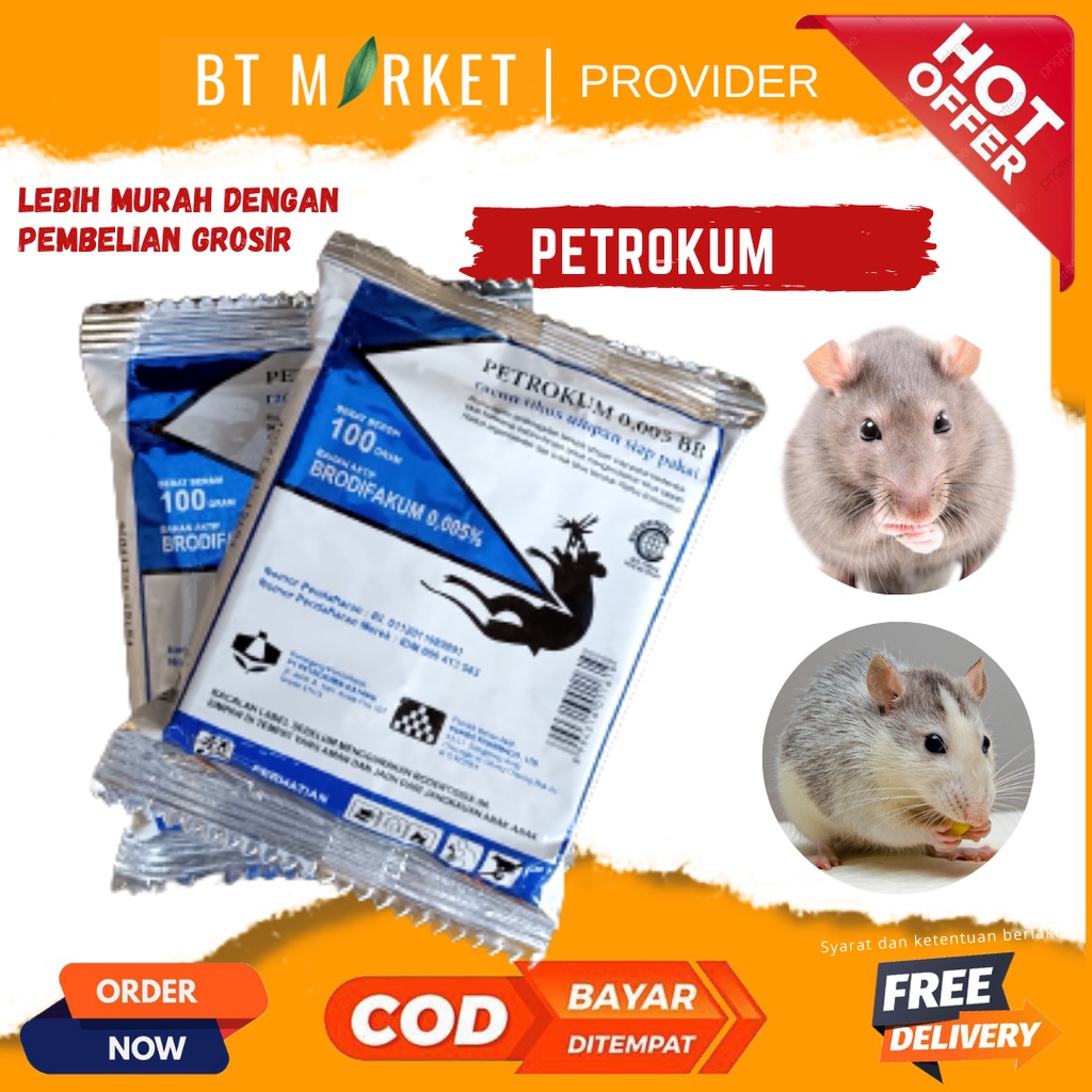 Jual Racun Tikus Petrokum 100 gram mati kering 0,005 BB insektisida ...